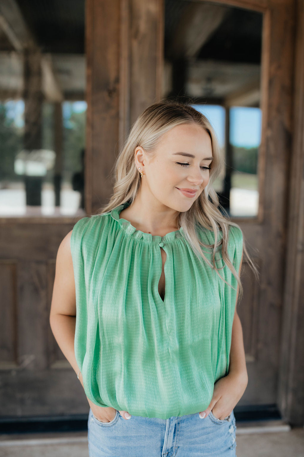 Green Bubble Hem Top | Gracefully You
